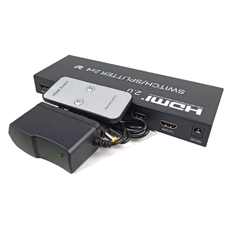 HDMI 2.0 3D 4K 2X4 2-IN 4-OUT COMBO SWITCHER / SPLITTER W/ REMOTE ...