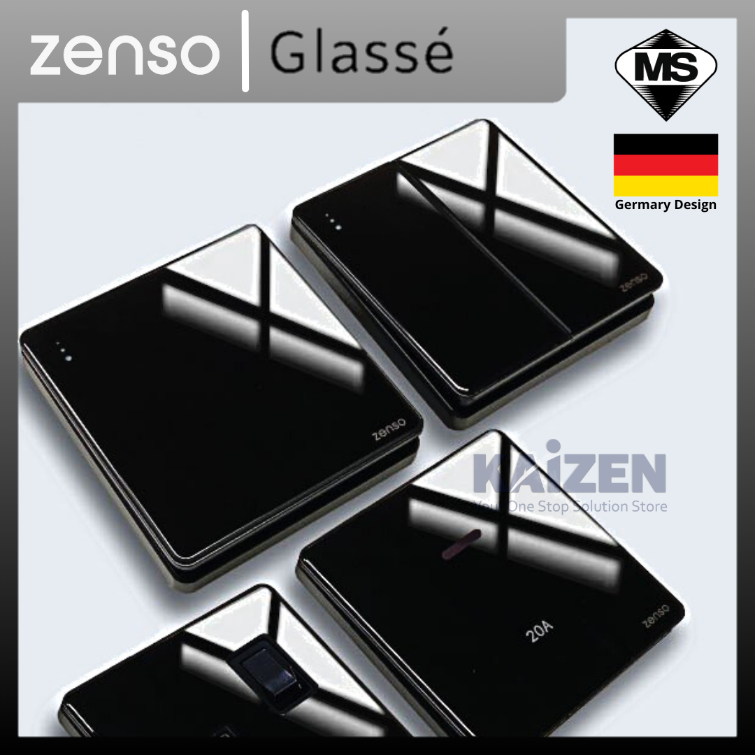ZENSO Switch Glasse Black Glass Rocker Slim Switches & Socket [SIRIM ...