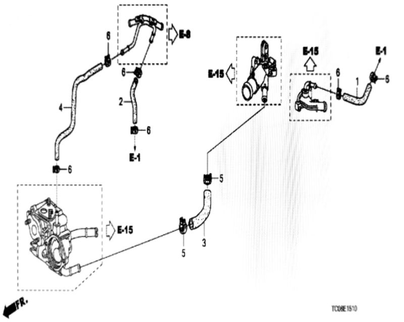 Water Throttle Body By Pass Hose set ( 4 Pcs ) Honda Accord TA0 TAO 2.0 ...