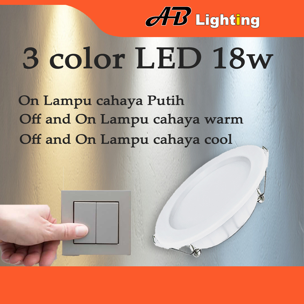SIRIM 3 color Led Downlight Round Square 12w 18w Lampu siling Murah 3 ...