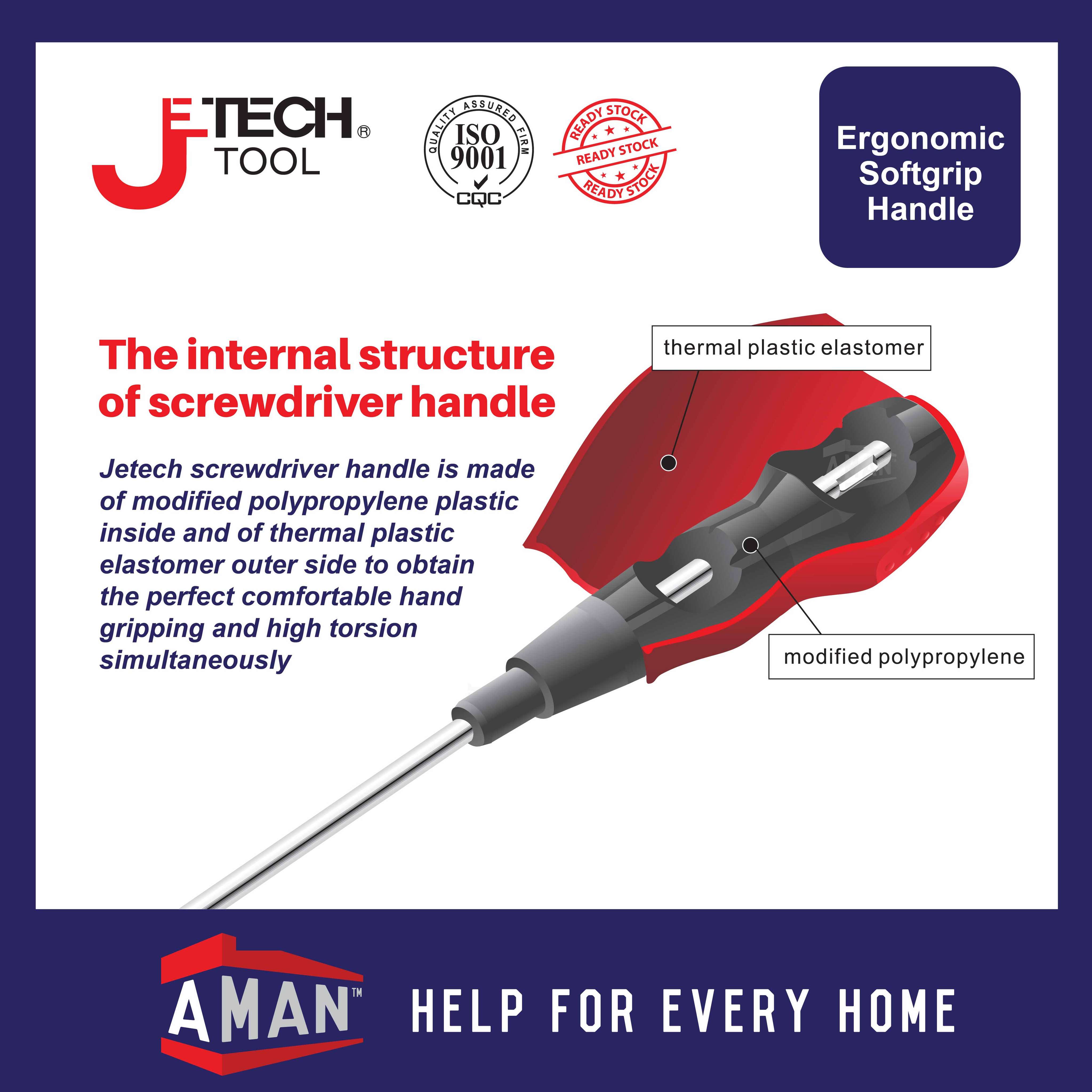 JETECH Magnetic Screwdriver Ergonomic Softgrip Handle Philip Flat ...