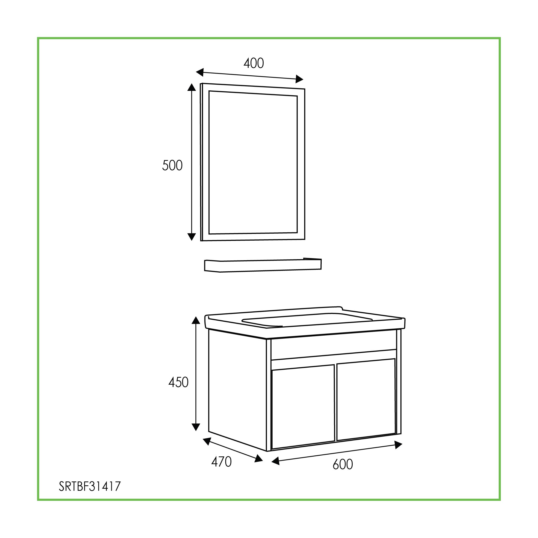 SORENTO SRTWC8355-RL Wc +Basin Cabinet Set Combo set/ stainless steel ...