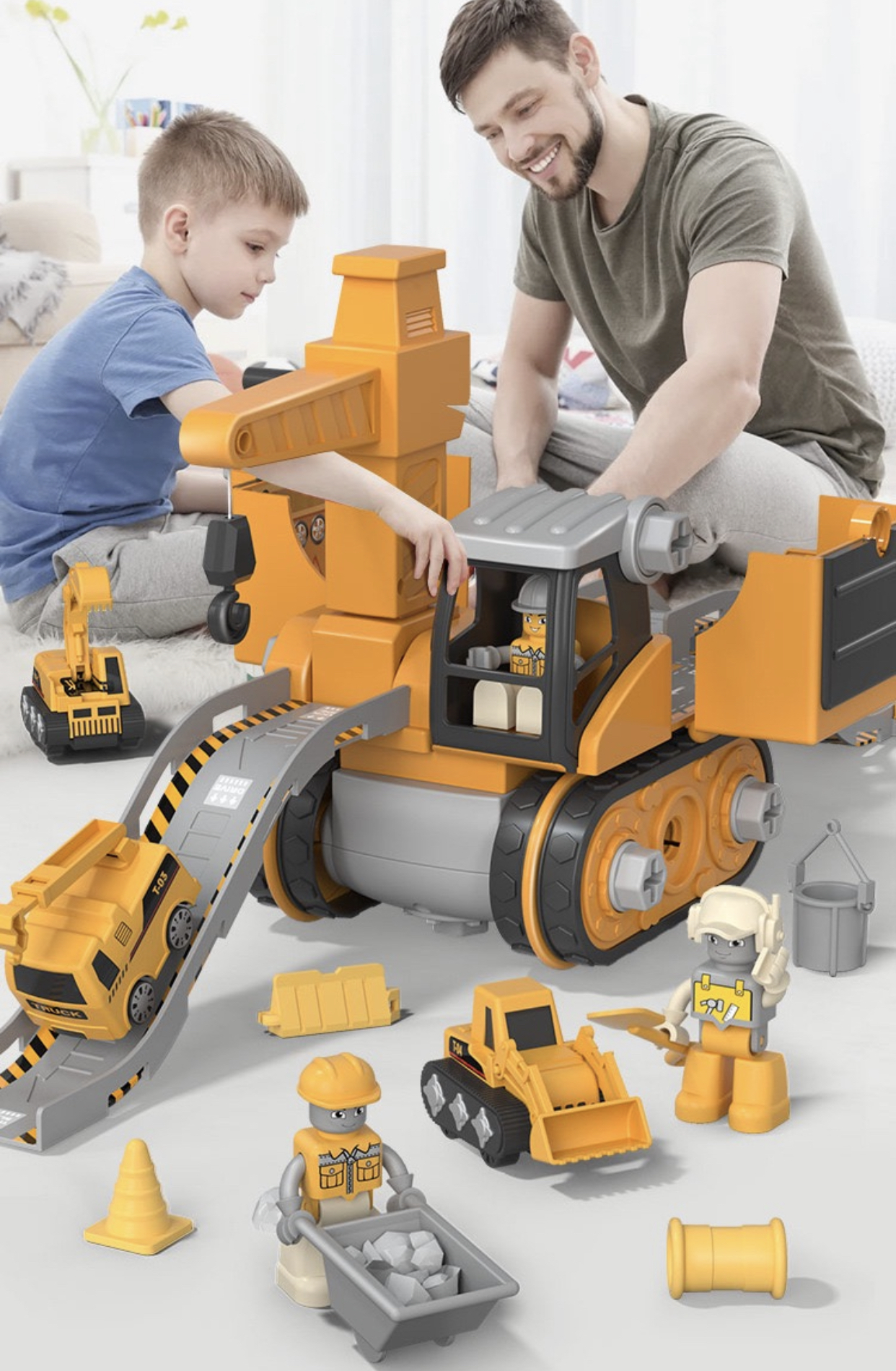 Engineering Excavator Tractor Construction Toy Kid Brain Intelligence ...