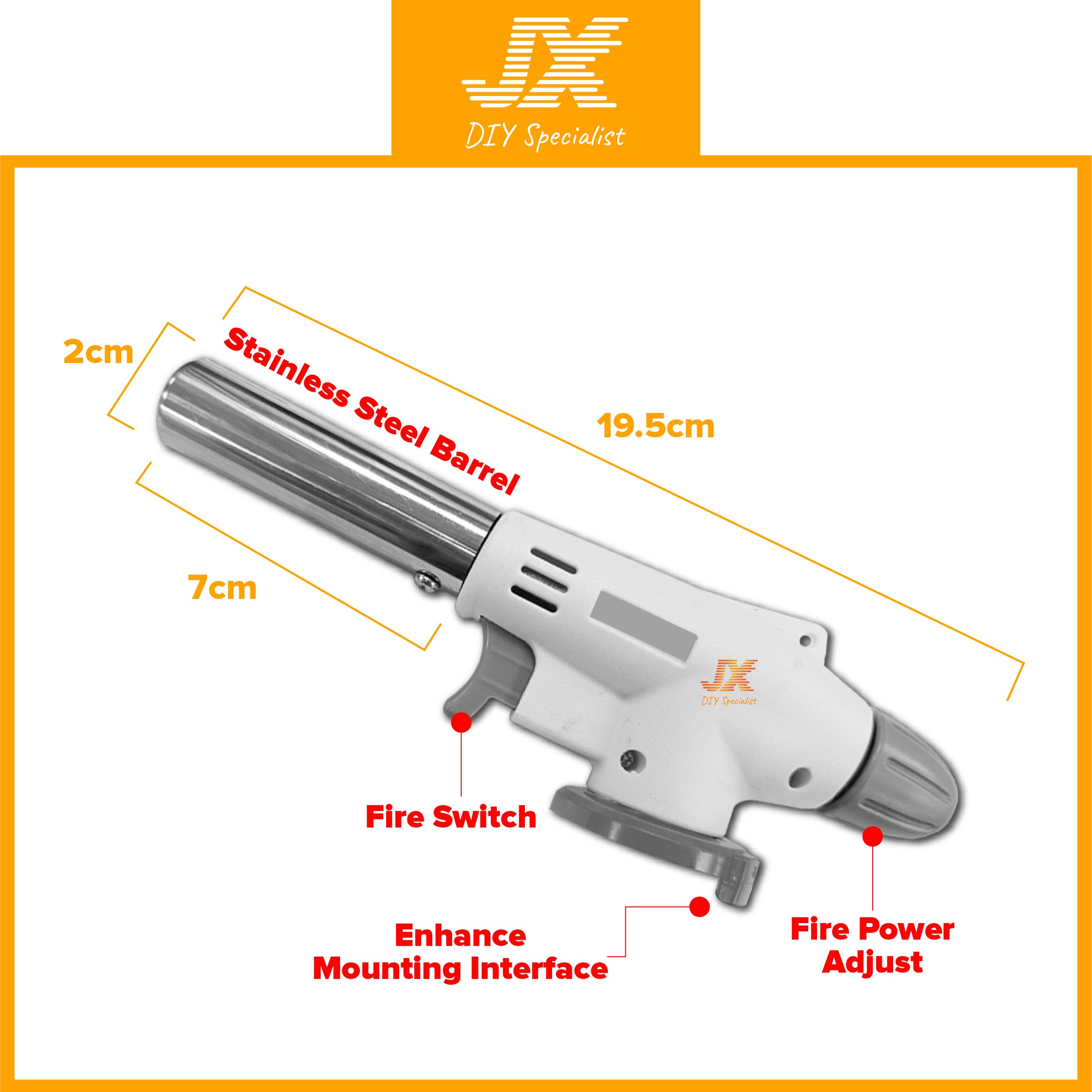 Multipurpose Gas Torch Gun Camping Butane Gas Burner Welding Flame Gun ...