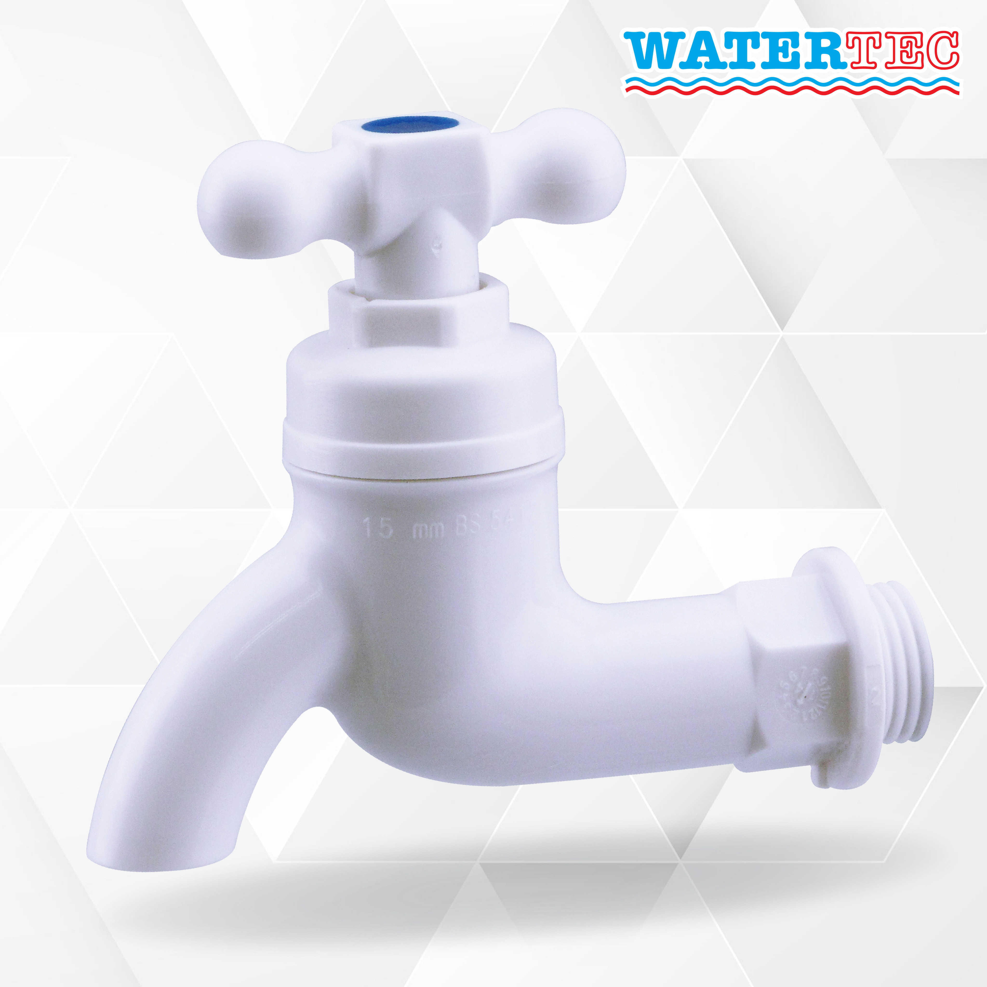 Watertec Bib Tap T801B Wtc / 801B T White Plastic Bathroom Faucet Kepala Paip Plastik Bilik Air ...