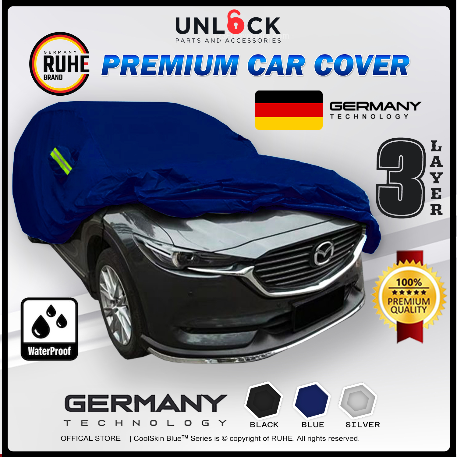 Ruhe Black Car Cover Outdoor Protection Waterproof Black Water ...