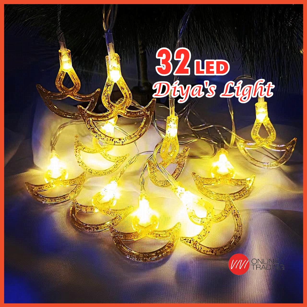 32LED Diya Light Deepavali Diwali Decoration Lampu Hiasan Agal Vilakku ...