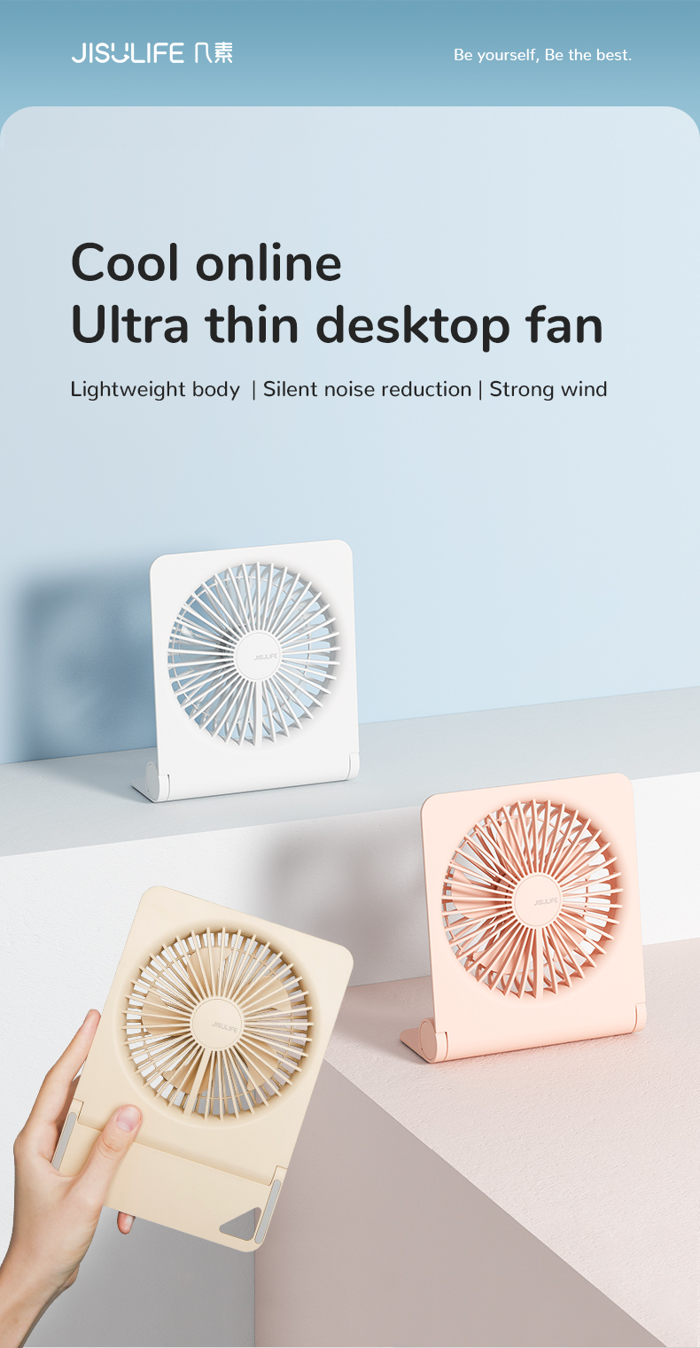JISULIFE Table Fan Life1 Mini Personal USB Rechargeable Battery Strong ...