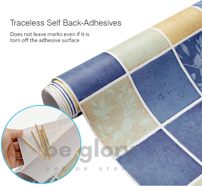 PVC Wallpaper Sticker 60cm x 1m Home Decor Bathroom Kitchen Self ...