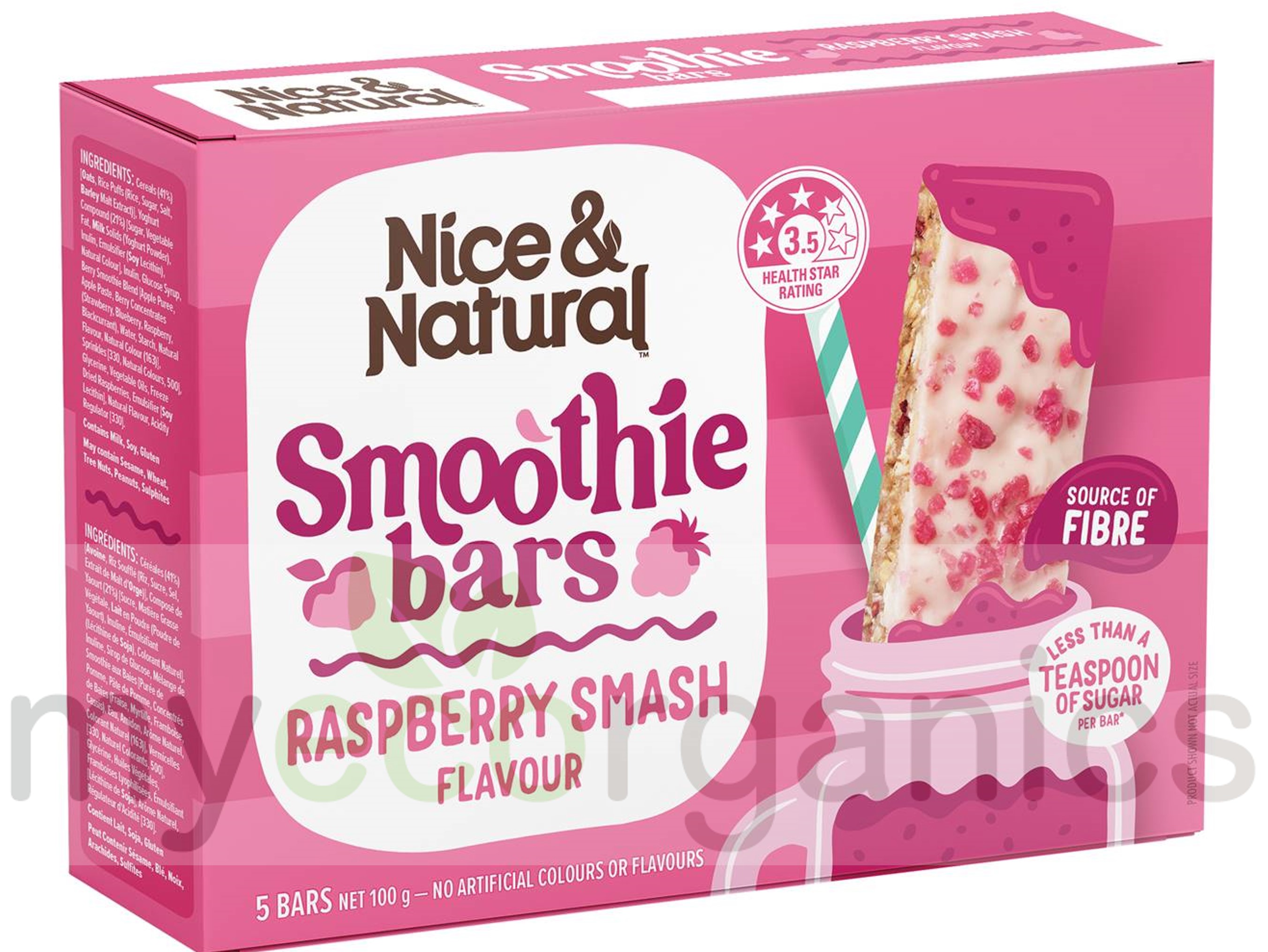 (BUY 1 FREE 1 )Nice & Natural SMOOTHIES Bars (Tropical Crush /Rasberry ...