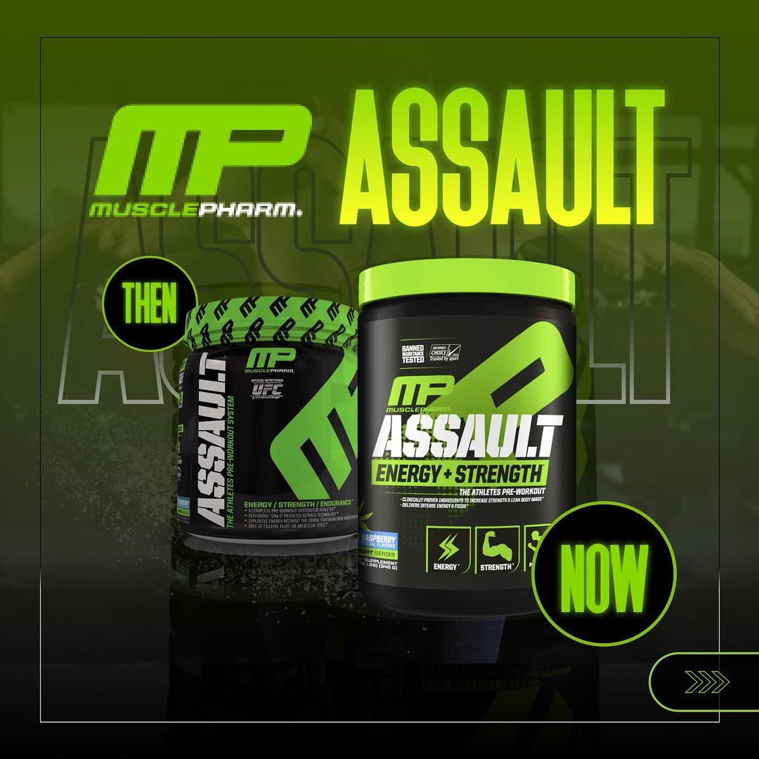 MP Muscle Pharm Assault 30 Servings (Free Amino) - Pre Workout, Energy ...