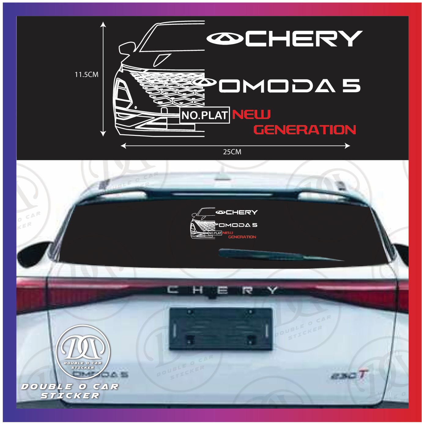 [Ready Stock]Chery Omoda 5 line shape car sticker KI00599(PM me no.plat ...