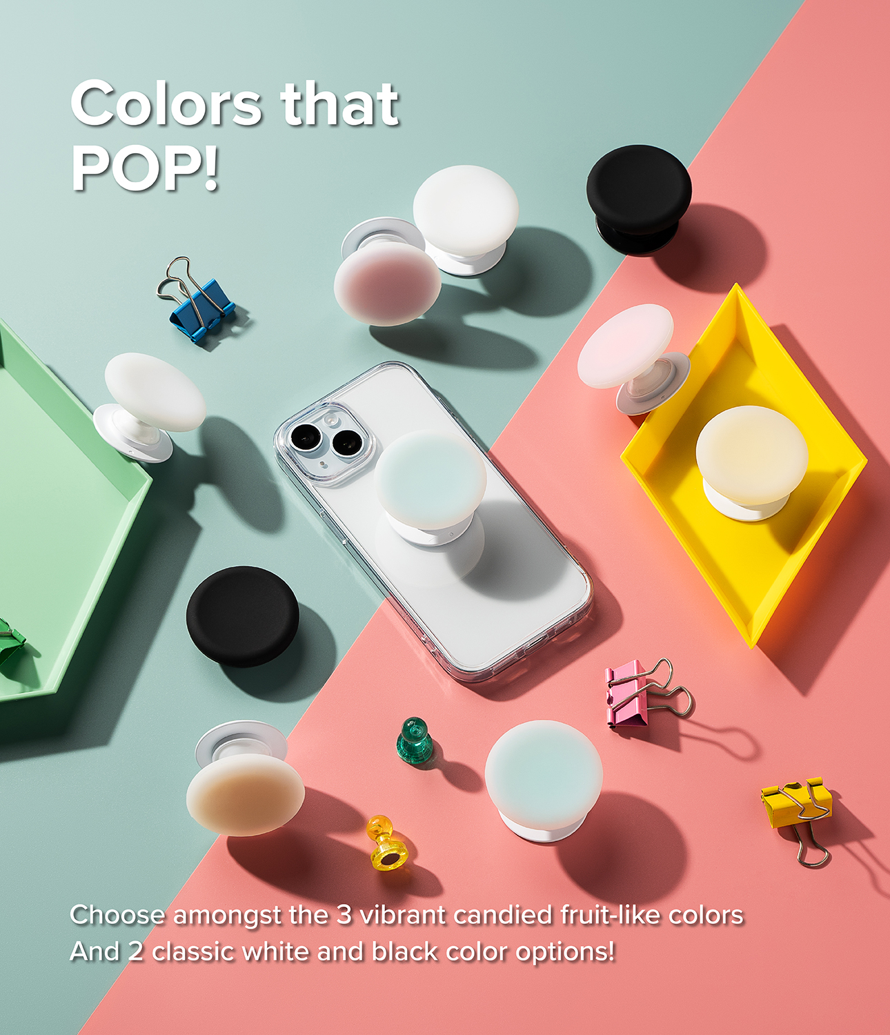 RINGKE® TOK Colors POP Phone Grip with Enhanced Grip & Stability ...