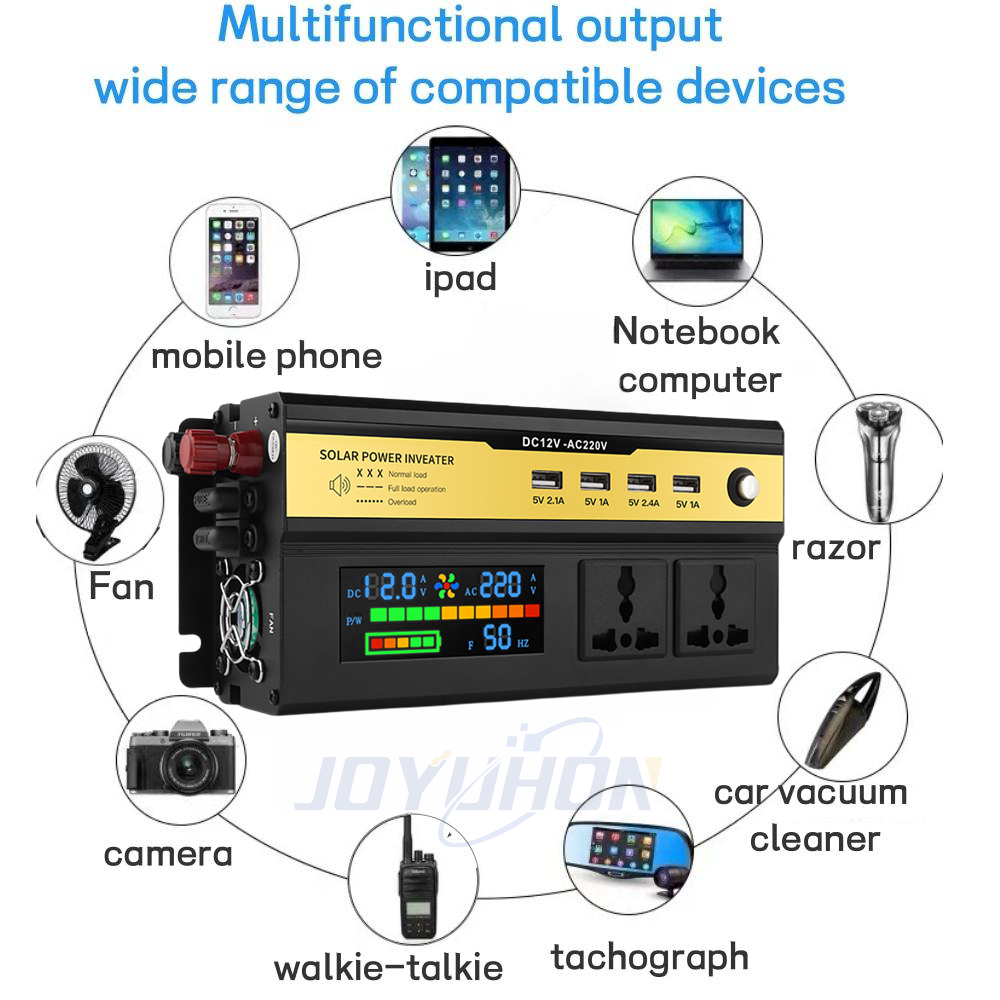 JOYUHON Car Power Inverter 10000W/12000W Solar Inverter DC12V TO AC220V ...