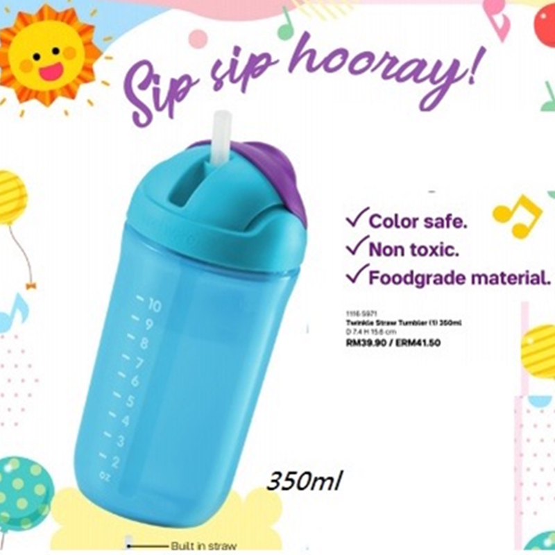 Tupperware Twinkle Straw Tumbler (1) *500ml/350ml/ Straw/ Straw brush ...