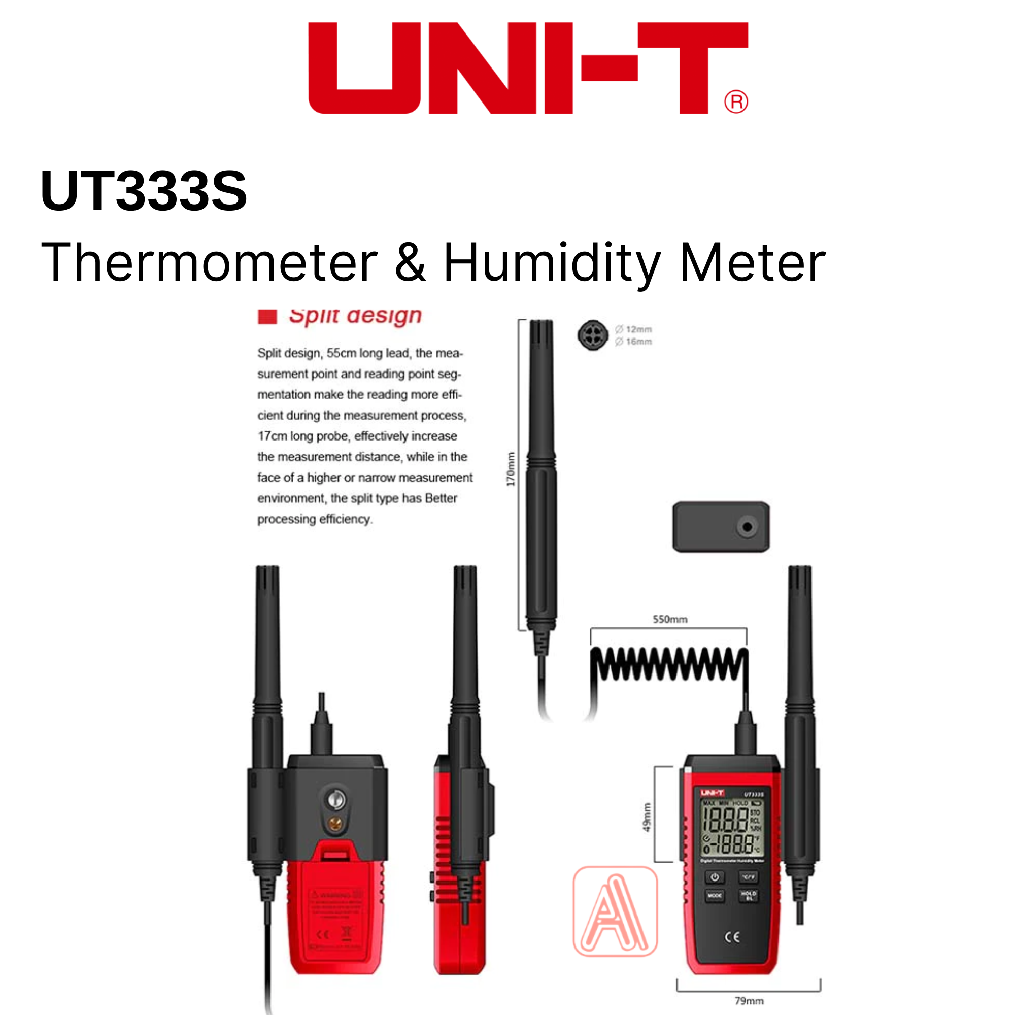 UNI-T UT333 / UT333S -Temperature and Humidity Meter Humidity ( -10°C ...