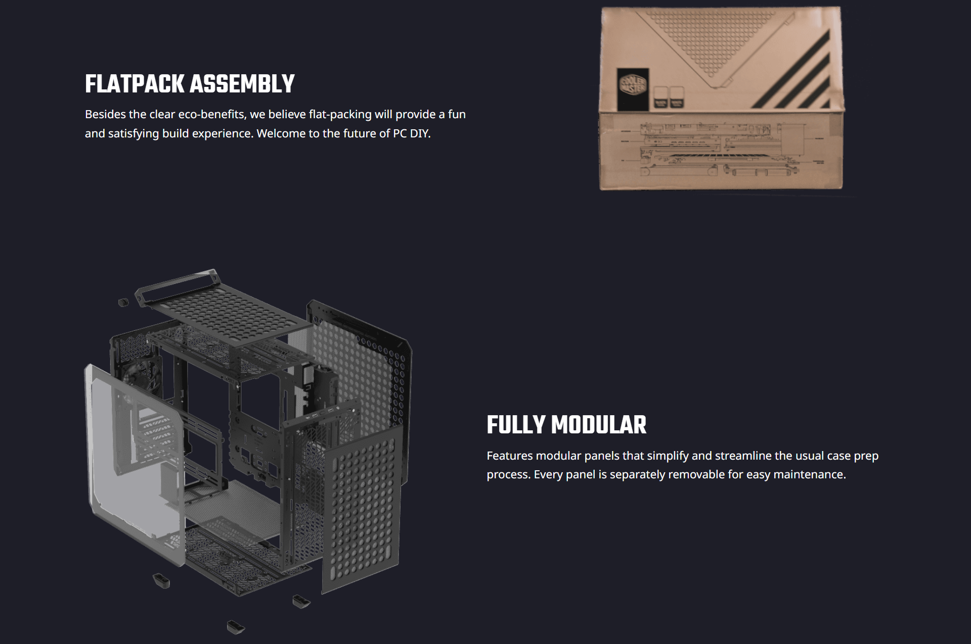 COOLER MASTER QUBE 500 FLATPACK BLACK / WHITE COLOR EDITION PC CASE ...