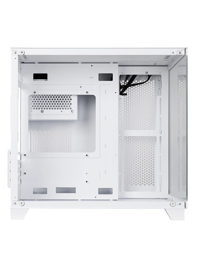 INVASION D-7000 Frameless Gaming Case With 6 ARGB Fans (Black and White ...