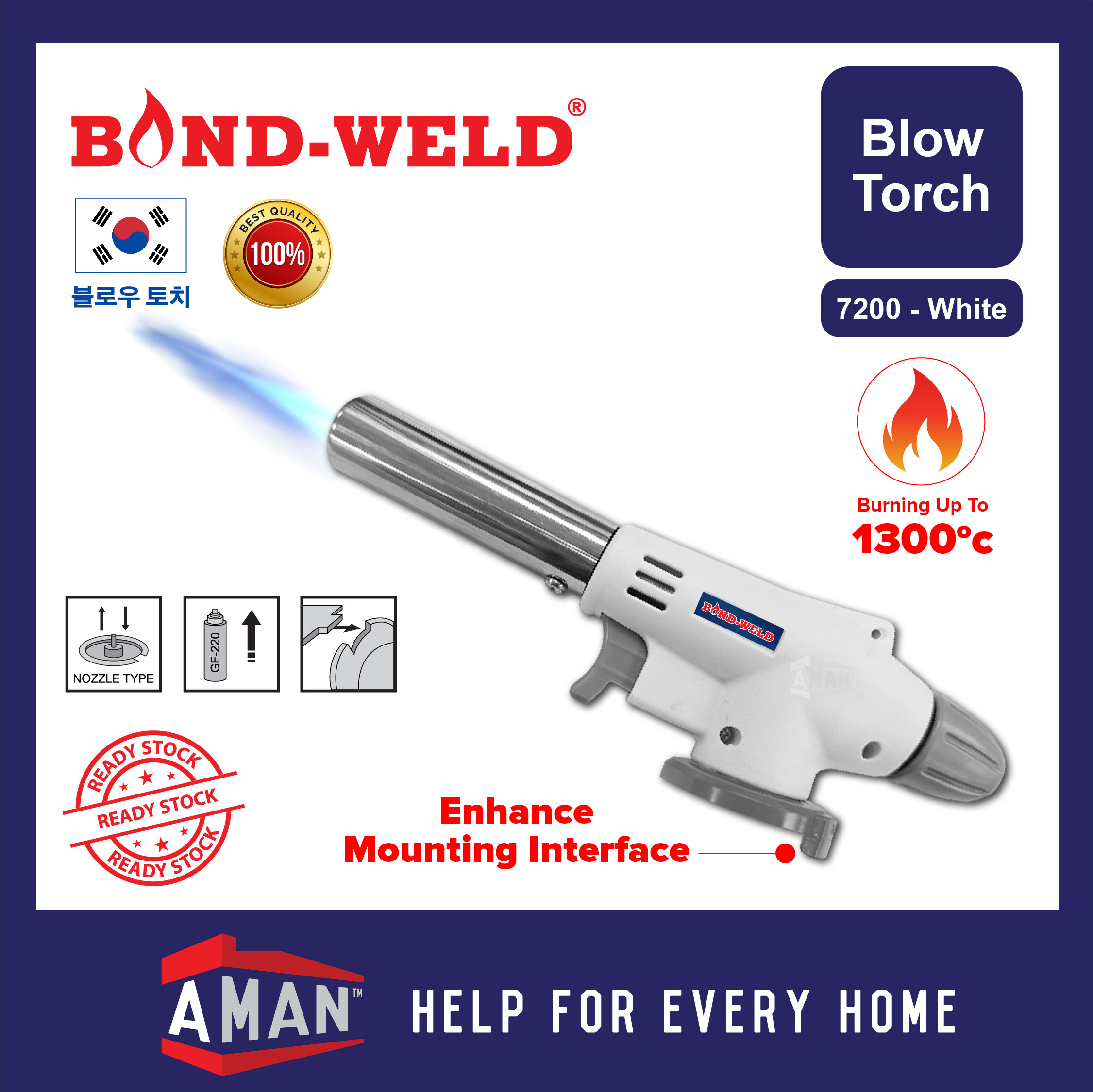 BOND WELD Blow Torch Gas Torch Gun Butane Burner Flaming Thrower ...