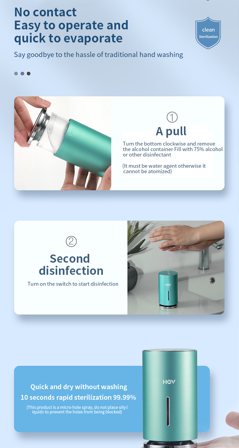 HGV Rechargeable Car Humidifier Wireless Diffuser Aluminum Alloy Air ...