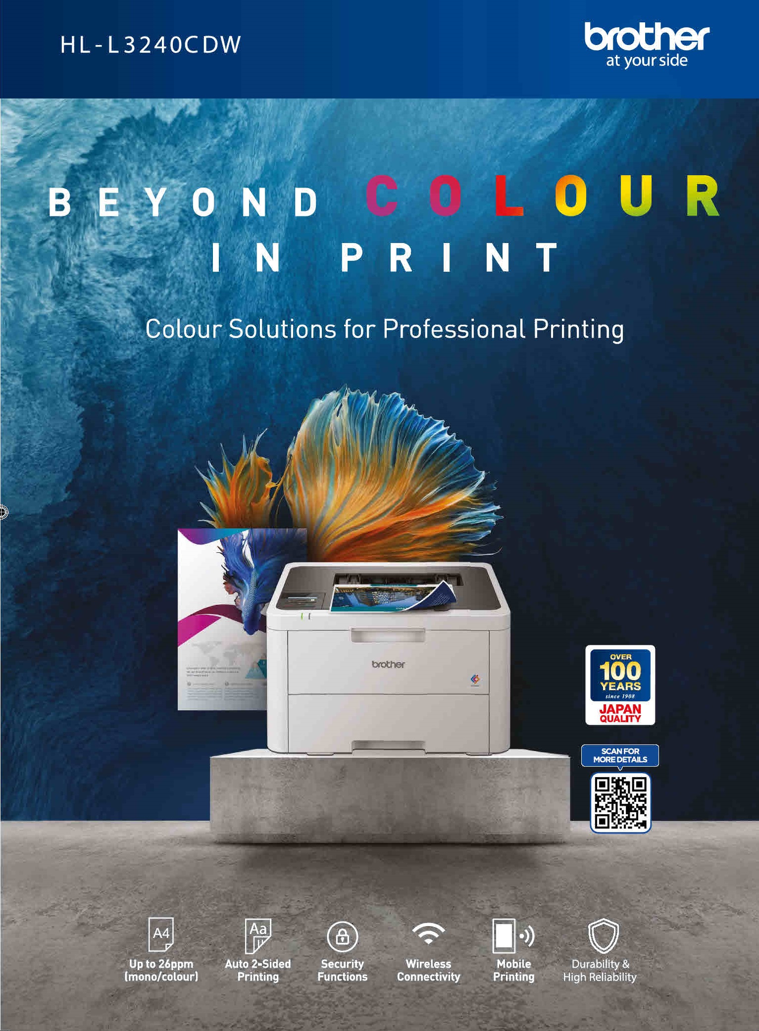 Brother HL-L3240CDW Colour LED Laser Printer Wired & Wireless Network Duplex Double Sided Print ...