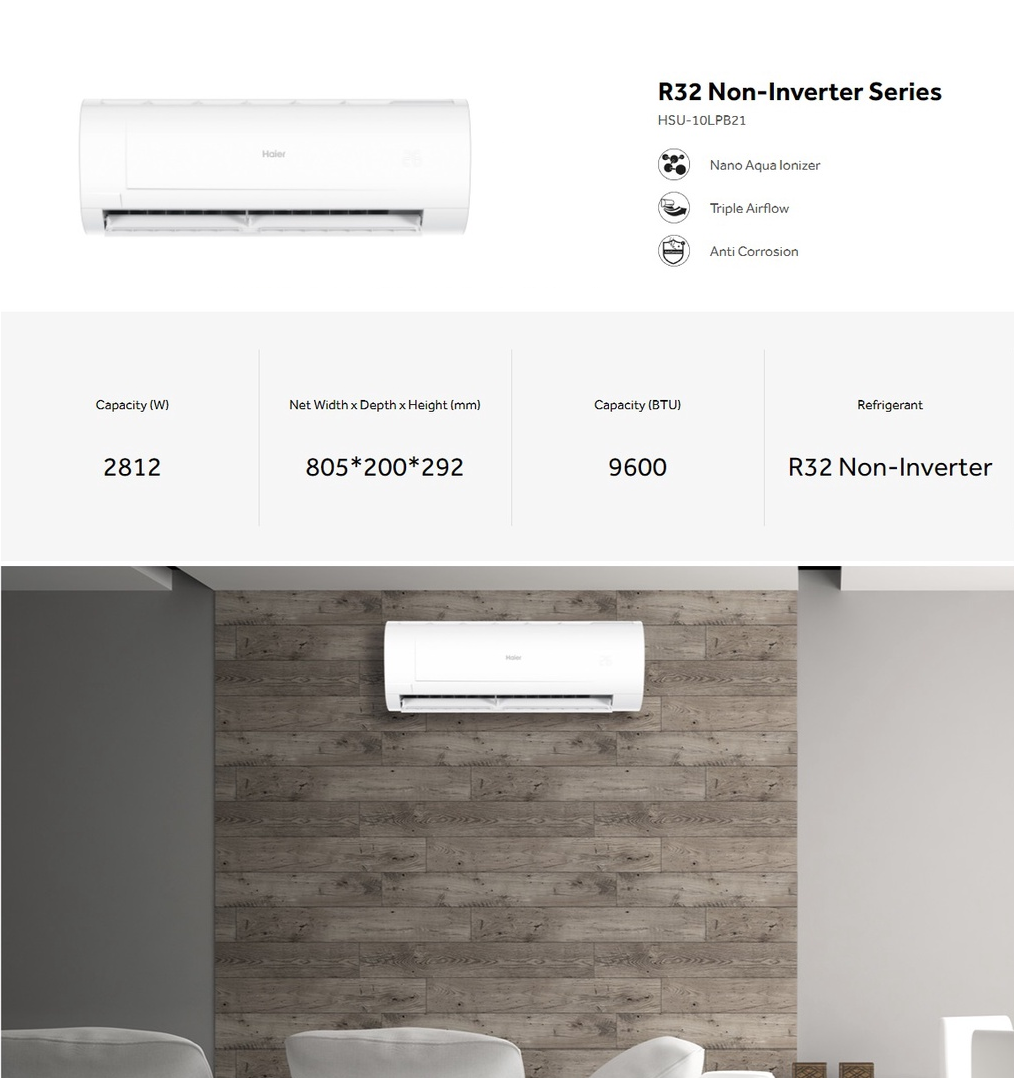 Haier 1HP Non Inverter Air Conditioner Penghawa Dingin Aircond Murah ...