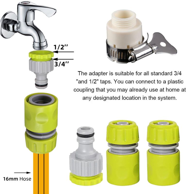 Plastic Water Tap Universal Adapter 1/2" Pipe Quick Connector Micro ...