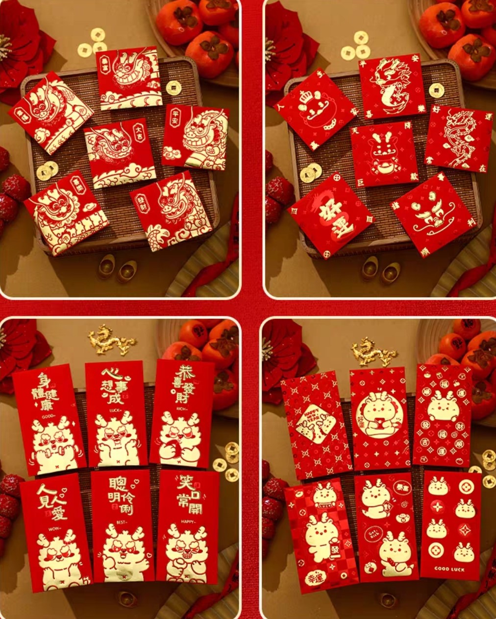 *READY STOCK* 6pcs5pcsRed Funny Cute Cartoon Ang Pao 2025 Red Money ...