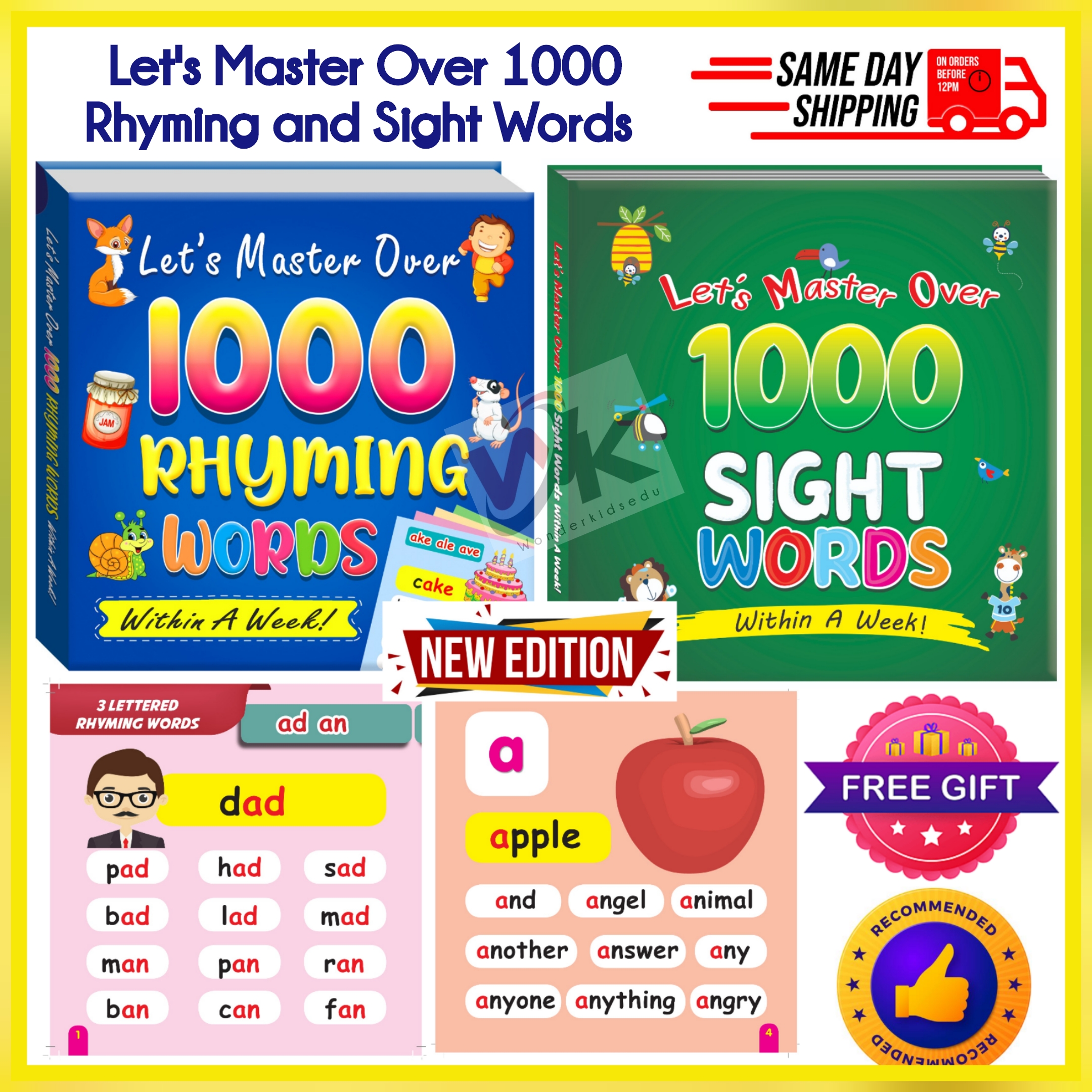 Let's Master Over 1000 Rhyming Words | 1000 Sight Words | English ...