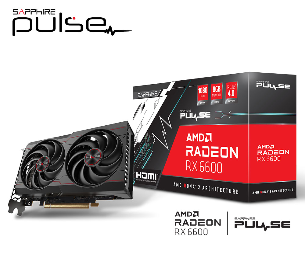SAPPHIRE PULSE RX 6600 8GB DDR6 GRAPHICS CARD ( SAP-11310-01-20G ...