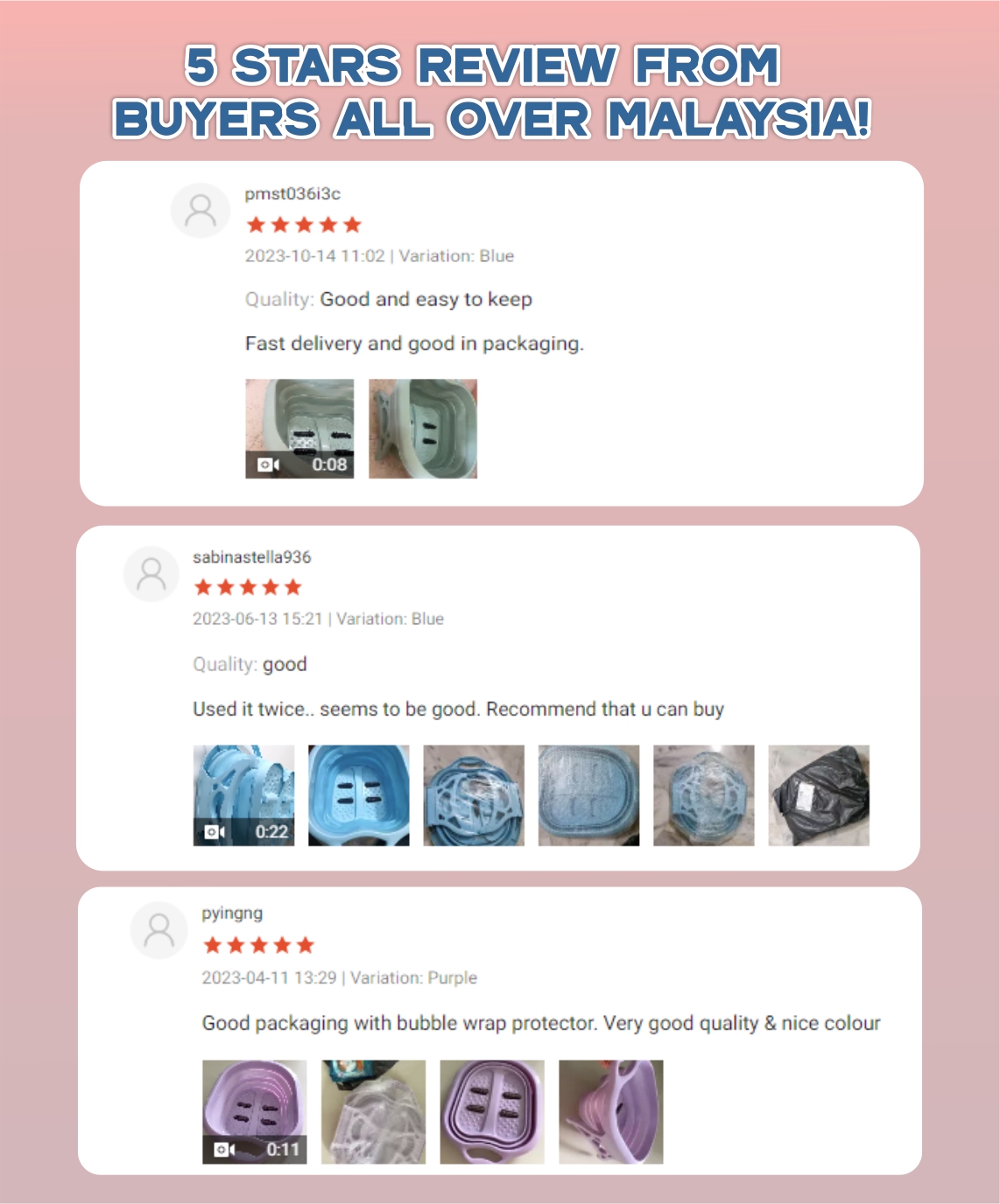 Foldable Foot Spa Bucket Foot Bath Bucket Bekas Kaki Baldi Spa Foot ...