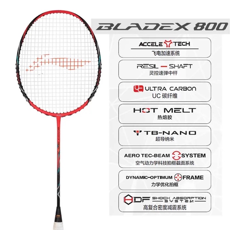 LI-NING Bladex 800 3U & 4U Badminton Racket Max Tension 31lbs LINING ...