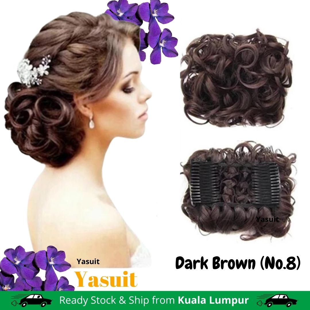 Wig Messy Rose Bun Hair Curly Easy Clip Extendable Hairdo Elegant ...