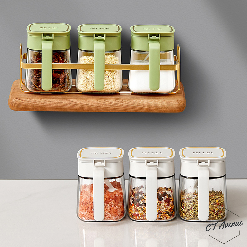CT 300ML Kitchen Utensils Seasoning Box Spice Glass Salt Container ...