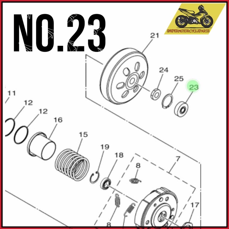 [100% ORI] NMAX / NVX CVT PULLEY HOUSING BEARING 6202 2DP-E7412-00 REAR ...