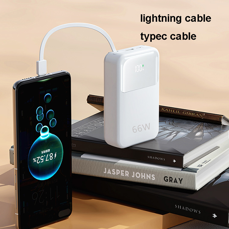 66W PD Super Fast Charge 50000mAh Powerbank with 2 Cable Double typec ...