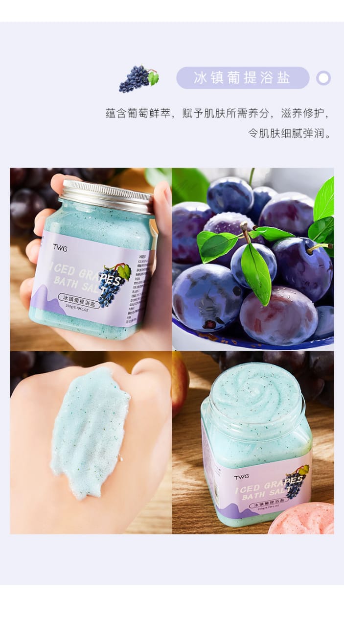 400G Fruity Body Scrub Natural Bath Salt Remove Dead Dry Skin Hydrating Exfoliating Scrub ...