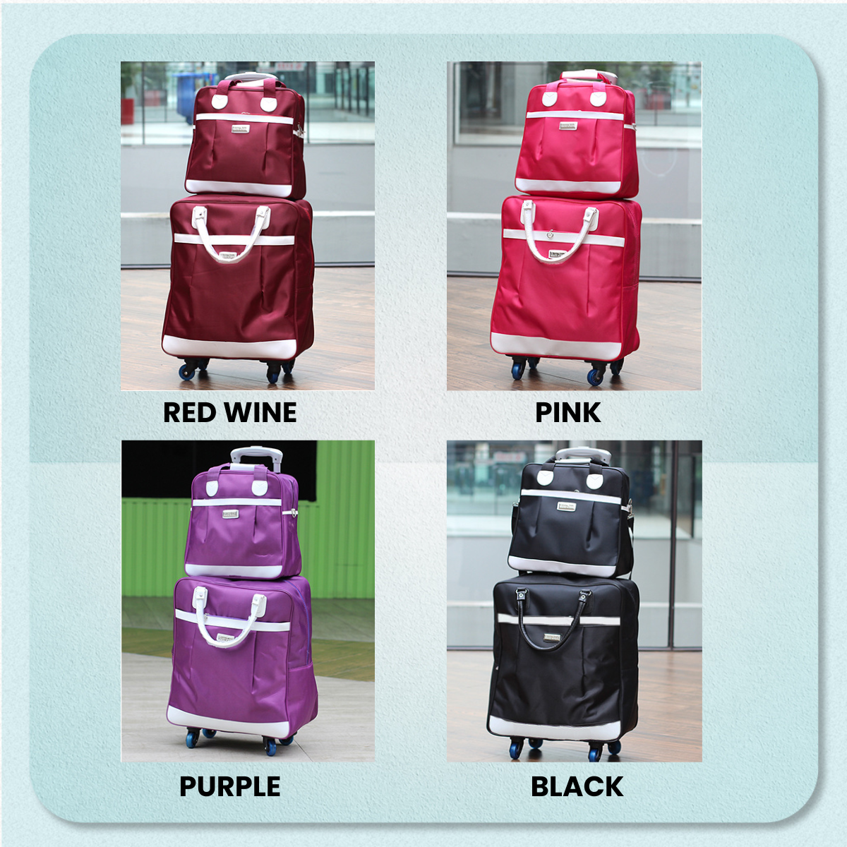 HH 22 Inch 4 Wheels Foldable Travel Luggage Lugage Trolley Bag Bags ...