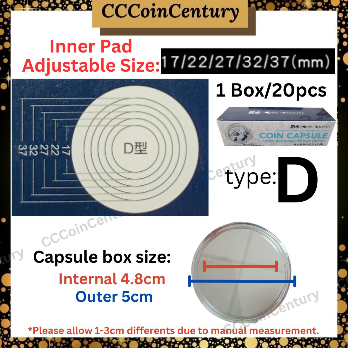 PCCB Kotak Penyimpanan Koleksi Syiling +Pad Boleh laras Coin Collection ...