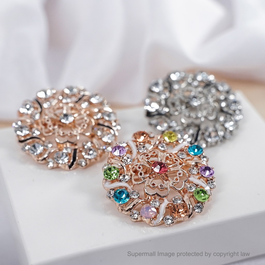 Supermall Kerongsang 1Pc Mini Brooch Diamond Rhinestone Pin Tudung ...
