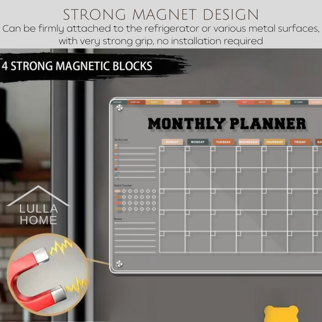 LullaHome Refrigerator Magnetic Daily Weekly Monthly Planner Calendar ...