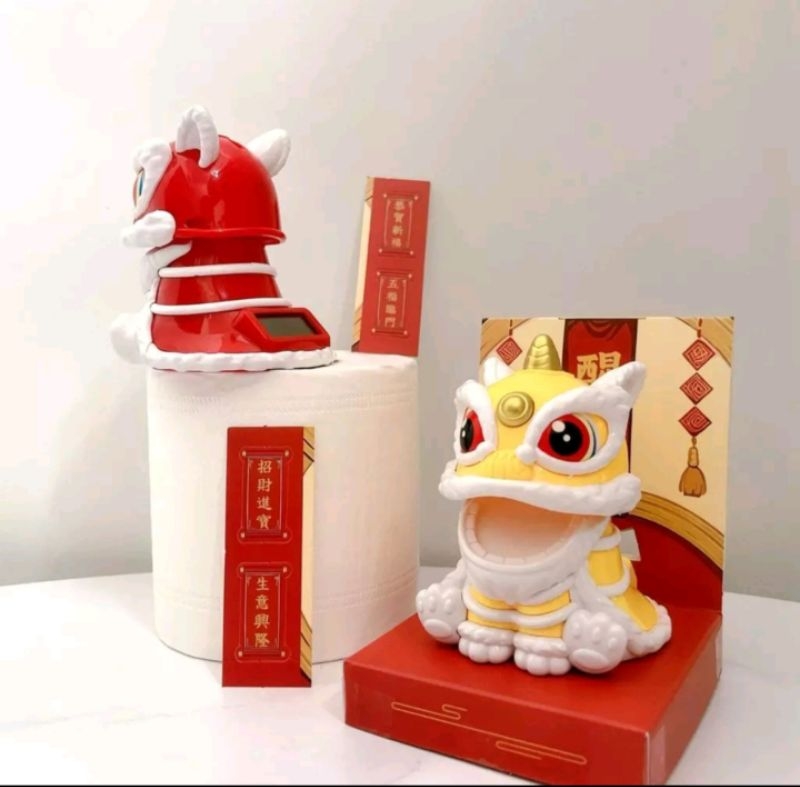Solar lion awakening car ornaments, auspicious fortune, lion dance car ...