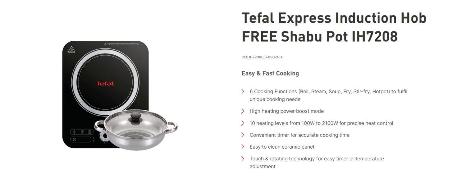 Philips / Tefal Induction Cooker Induction Hob 2100W Express Slim ...