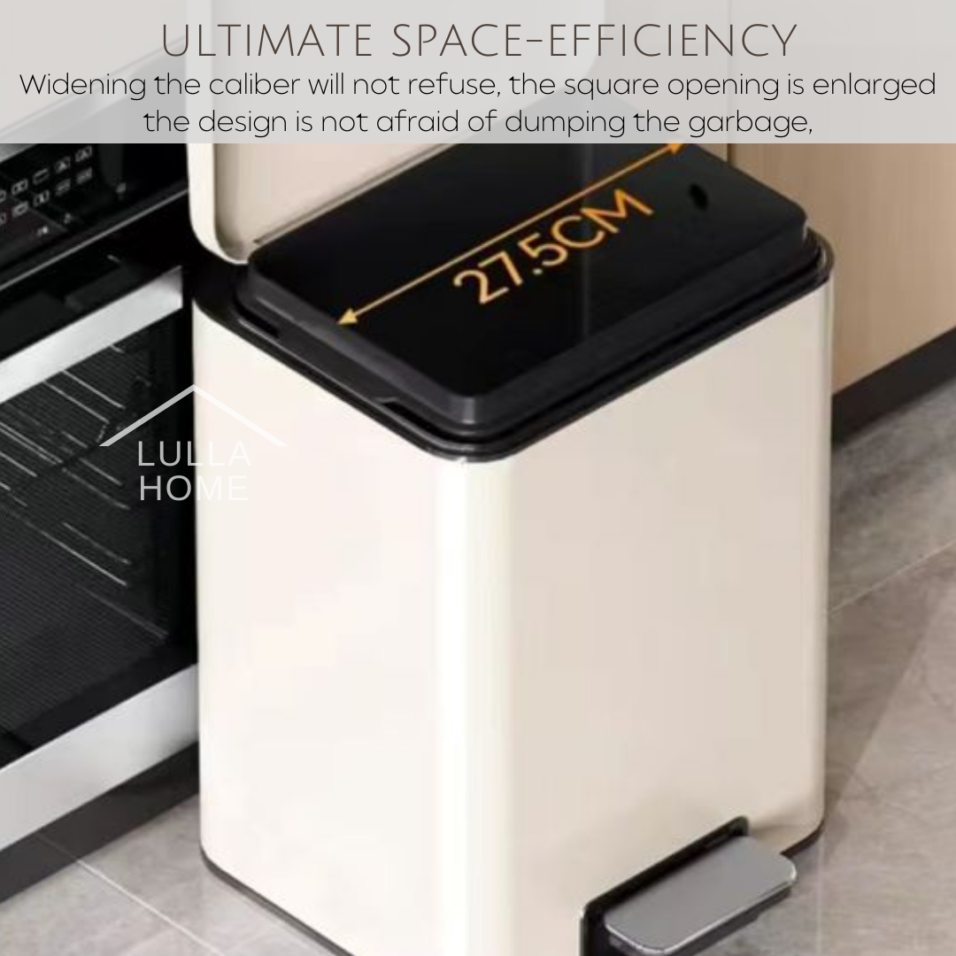LullaHome Stainless Steel 20L Large Dustbin Pedal Soft Closing Dustbin ...