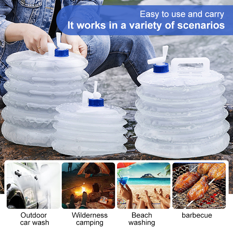 5L-15L Collapsible Outdoor Water Container Collapsible Water Bag Foldable Water Storage Bottle ...