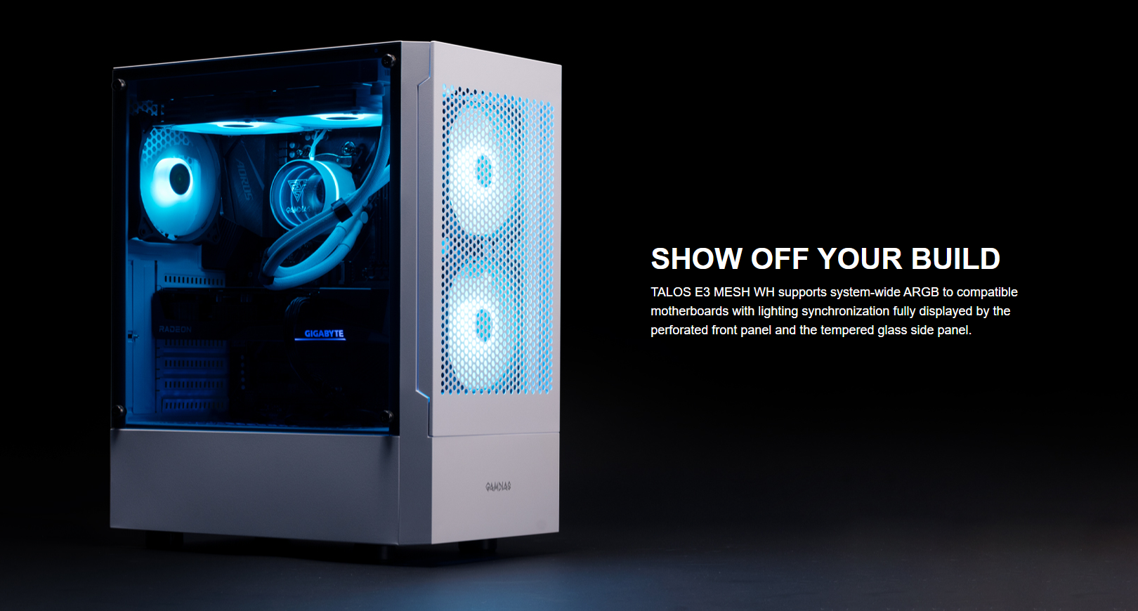 GAMDIAS Talos E3 MESH Tempered Glass Mid Tower (ATX) Gaming PC Casing ...