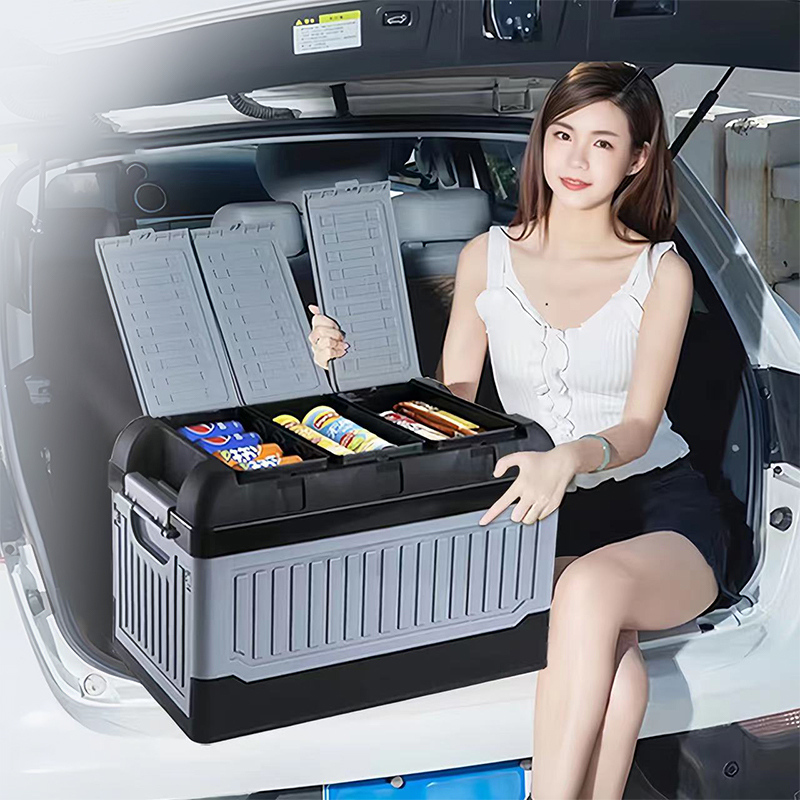 75/42 Collapsible Car Boot Storage Box Foldable Container- Black ...