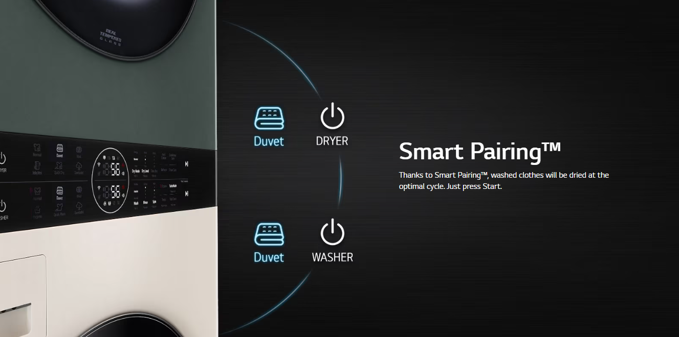 LG Wash Tower All In One Stacked Washer 14KG/Dryer 10KG WT1410NHEG ...