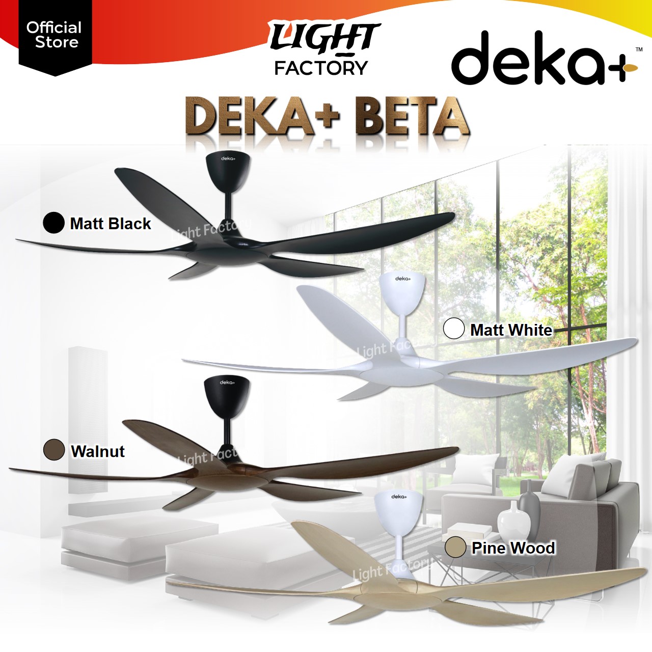 🔥NEW🔥DEKA+ BETA 56'' 5 Blades DC Motor Ceiling Fan 14 Speeds + TURBO ...