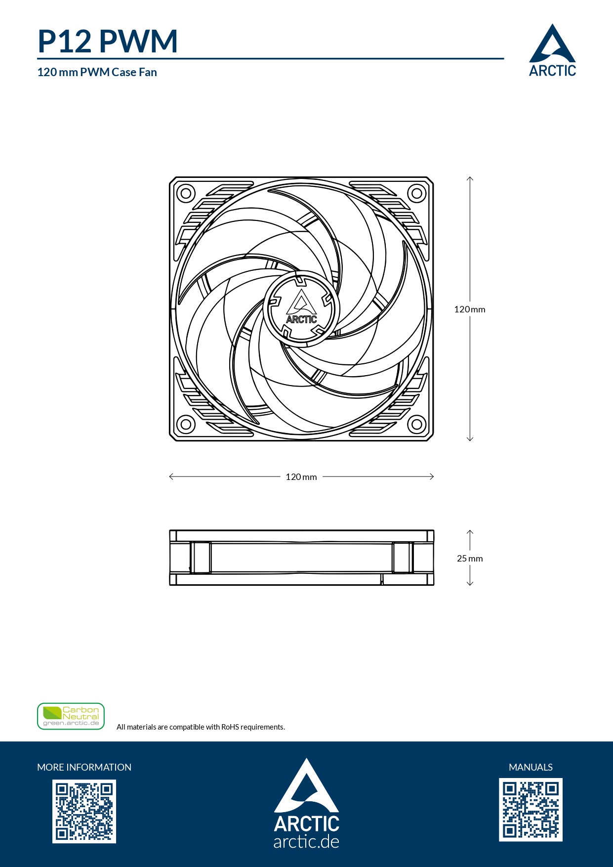 ARCTIC P12 PWM / P12 MAX 120mm CASIN FAN | Shopee Malaysia